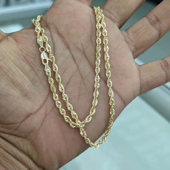 Unbrand | Jewelry | Kt Real Gold Rope Chain 33mm 20 Inch | Poshmark